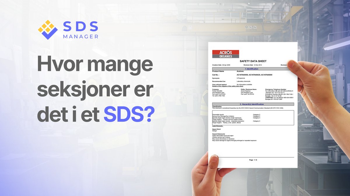 Hvor mange seksjoner er det i et SDS? | NO